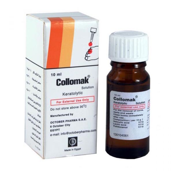 Collomack Solution Salicylic Acid Removes warts corns calluses of the ...